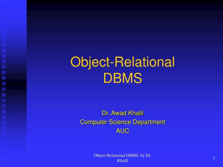 Ppt Object Relational Dbms Powerpoint Presentation Free Download