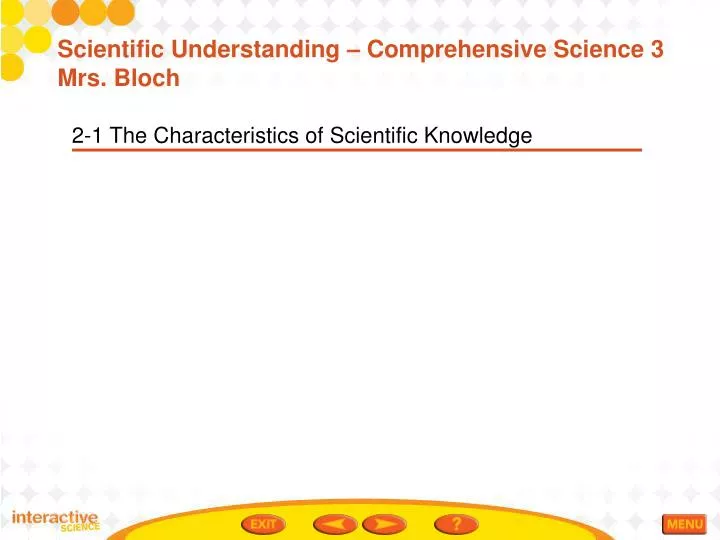 PPT - 2-1 The Characteristics of Scientific Knowledge PowerPoint ...