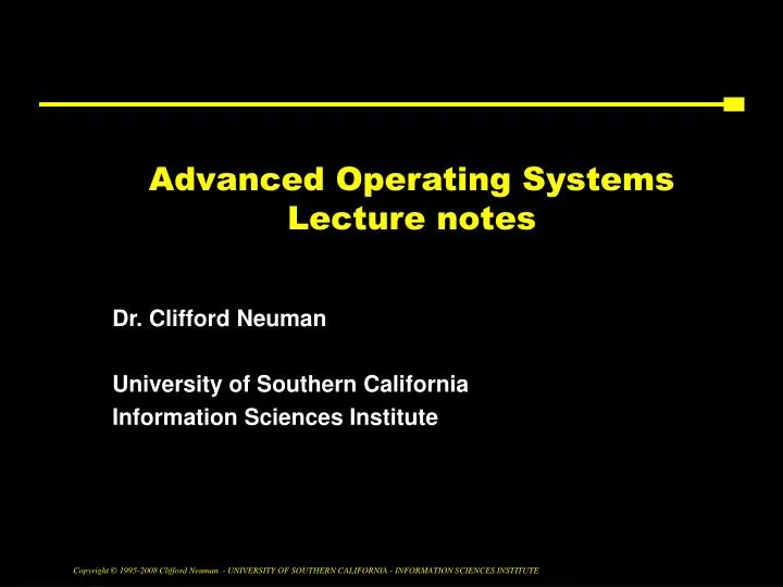 PPT - Advanced Operating Systems Lecture notes PowerPoint Presentation ...