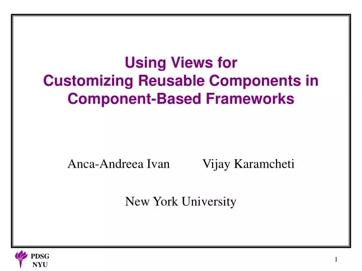 Ppt Using Views For Customizing Reusable Components In Component Based Frameworks Powerpoint 1361