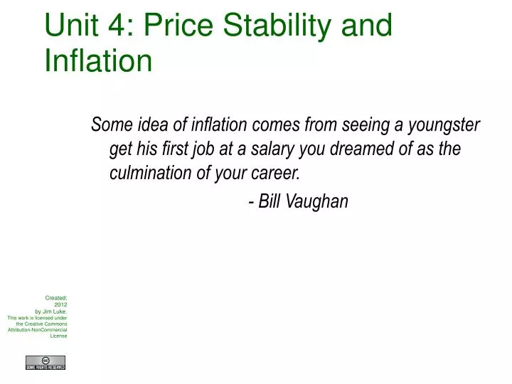 PPT - Unit 4: Price Stability and Inflation PowerPoint Presentation ...