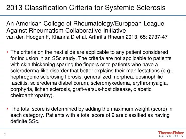 PPT - 2013 Classification Criteria for Systemic Sclerosis PowerPoint ...