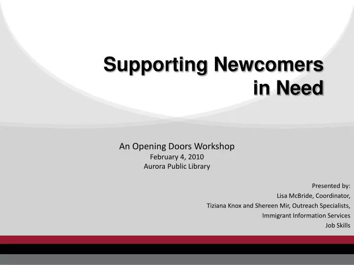 PPT - Supporting Newcomers in Need PowerPoint Presentation, free ...