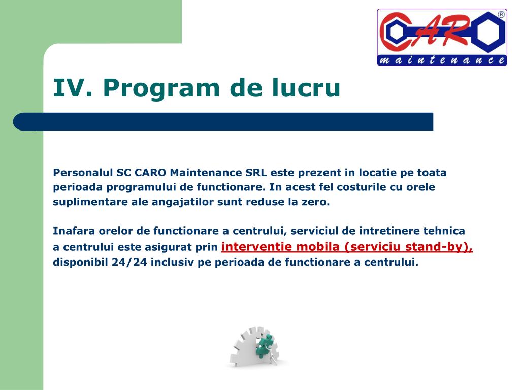 PPT - SC CARO Maintenance SRL Prezentare PowerPoint Presentation, free ...