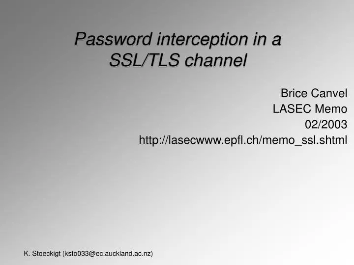 PPT - Password interception in a SSL/TLS channel PowerPoint ...