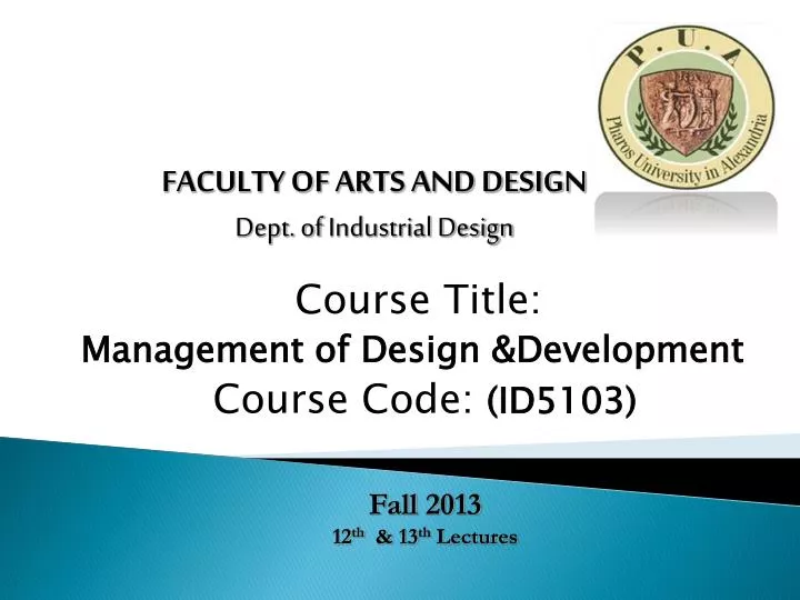 PPT - Course Title: Management of Design &Development Course Code ...