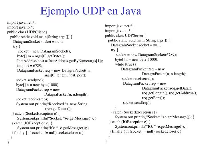 PPT - Ejemplo UDP en Java PowerPoint Presentation, free download - ID ...