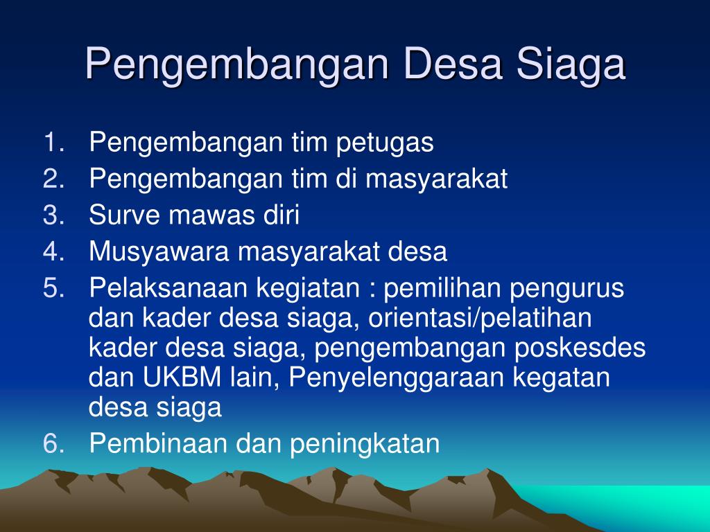 PPT - KEBIJAKAN DEPKES DALAM PENGEMBANGAN DESA SIAGA Pusdiknakes ...