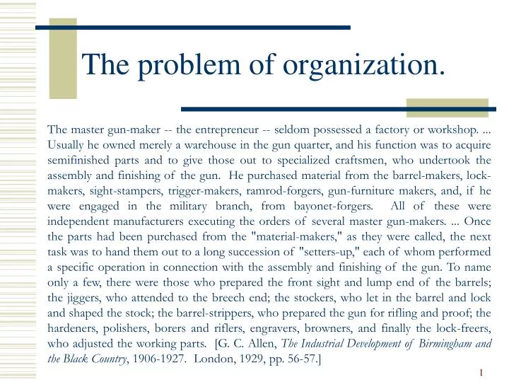 PPT - The problem of organization. PowerPoint Presentation, free ...