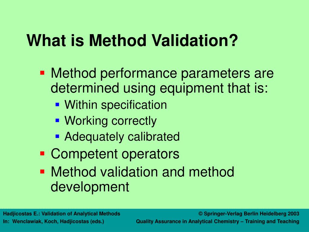 PPT Validation Of Analytical Methods PowerPoint Presentation Free
