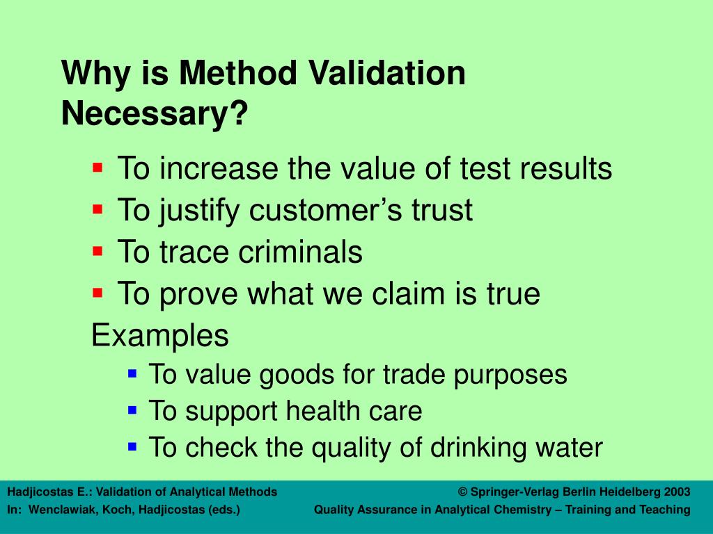 PPT Validation Of Analytical Methods PowerPoint Presentation Free 