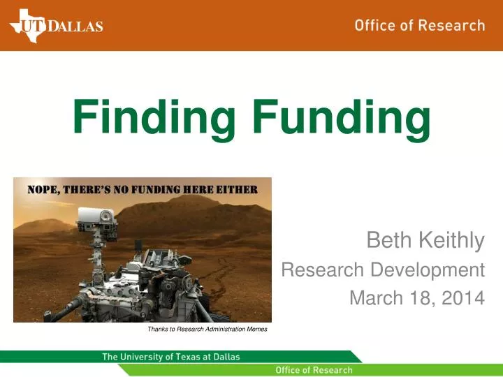 PPT - Finding Funding PowerPoint Presentation, free download - ID:5720126