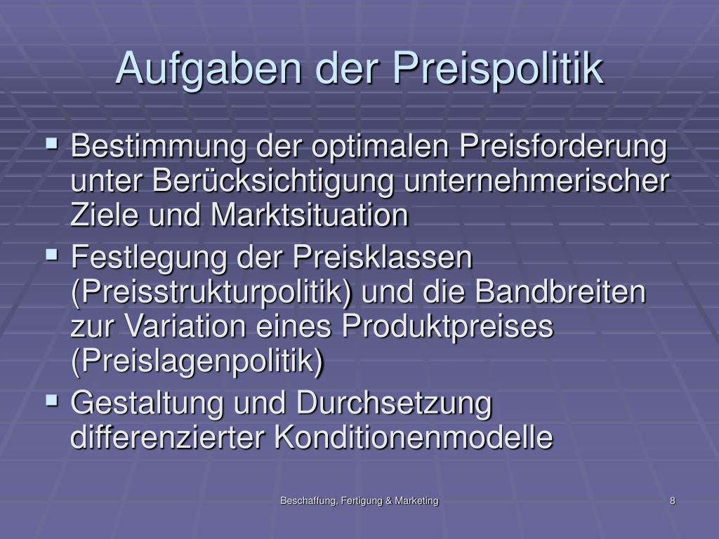 PPT - Kontrahierungspolitik und preispolitische Überlegungen PowerPoint ...