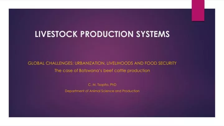 PPT - LIVESTOCK PRODUCTION SYSTEMS PowerPoint Presentation, free ...