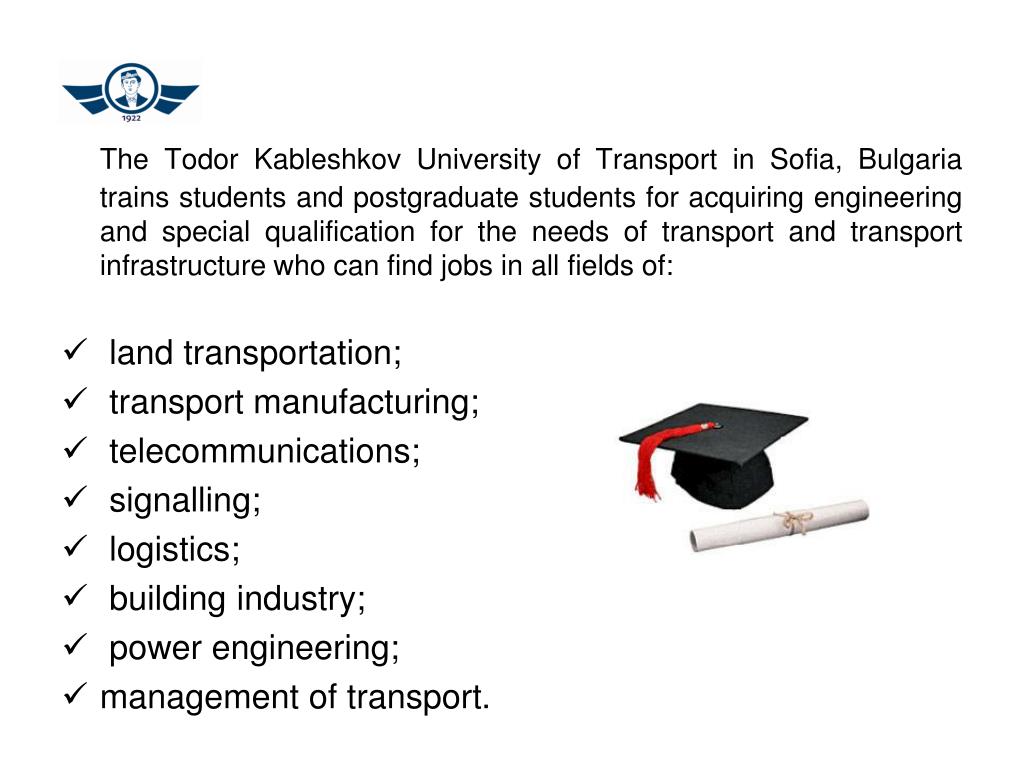 PPT - TODOR KABLESHKOV UNIVERSITY OF TRANSPORT SOFIA, BULGARIA ...