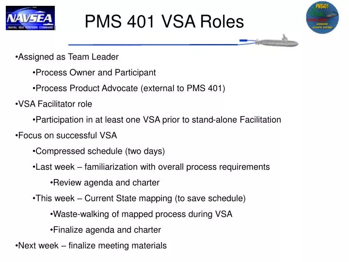 PPT - PMS 401 VSA Roles PowerPoint Presentation, free download - ID:5722388