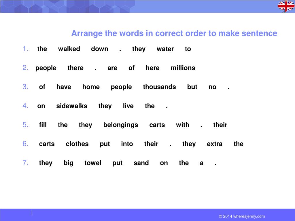 Arrange Sentence In Correct Order Arrange Sentence In Correct Order