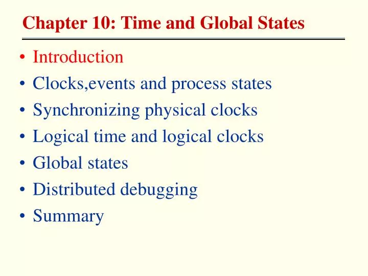 PPT - Introduction Clocks,events and process states Synchronizing ...