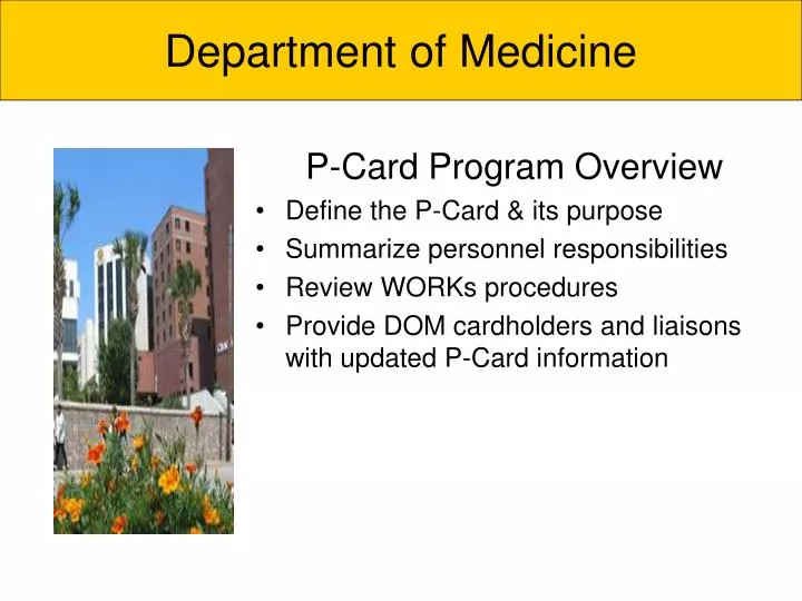 PPT - P-Card Program Overview Define the P-Card & its purpose Summarize ...