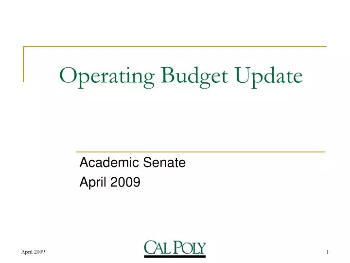 PPT - Operating Budget Update PowerPoint Presentation, free download ...