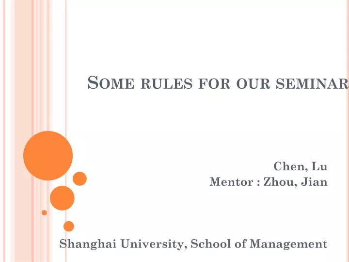 PPT - Some rules for our seminar PowerPoint Presentation, free download ...