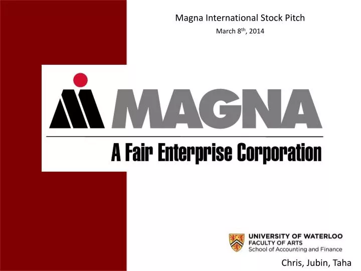 PPT - Magna International Stock Pitch PowerPoint Presentation, free ...