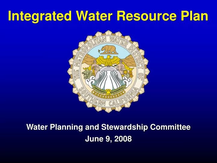 PPT - Integrated Water Resource Plan PowerPoint Presentation, free ...