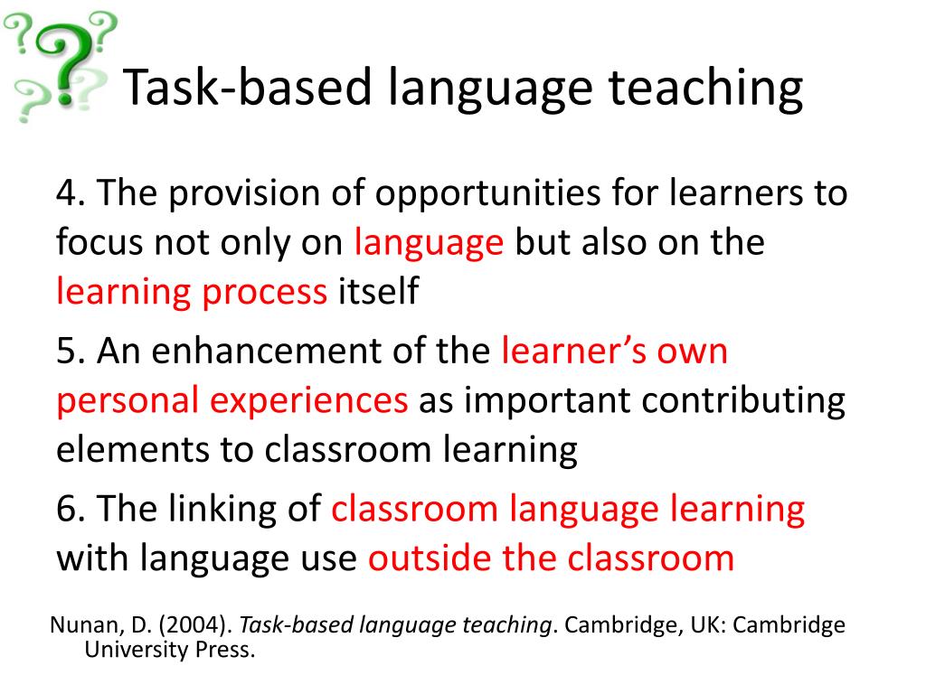 PPT Task Based Language Teaching Theoretical Concepts PowerPoint