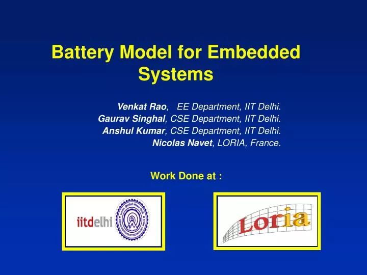 PPT - Battery Model for Embedded Systems PowerPoint Presentation, free ...