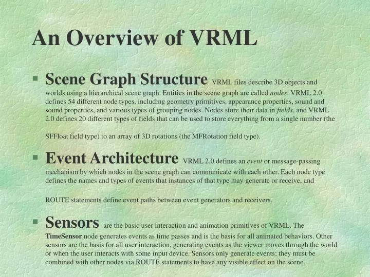 PPT - An Overview of VRML PowerPoint Presentation, free download - ID:5732906