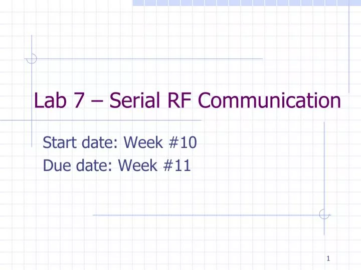PPT - Lab 7 – Serial RF Communication PowerPoint Presentation, free ...
