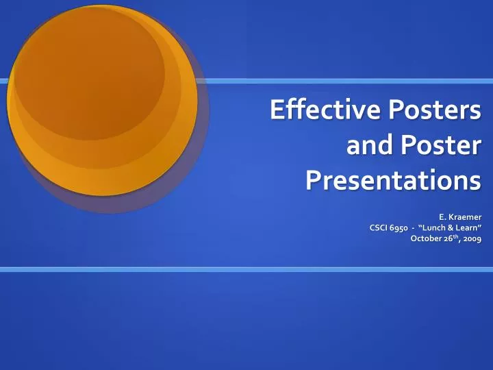 PPT - Effective Posters and Poster Presentations PowerPoint ...