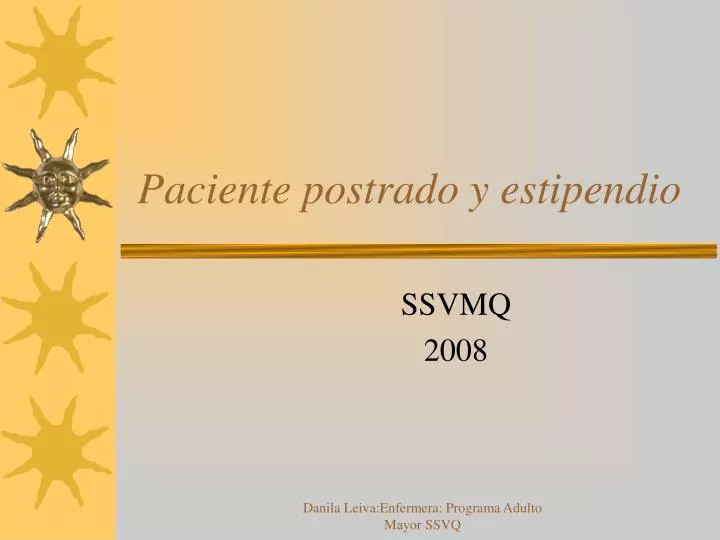 PPT - Paciente postrado y estipendio PowerPoint Presentation, free ...