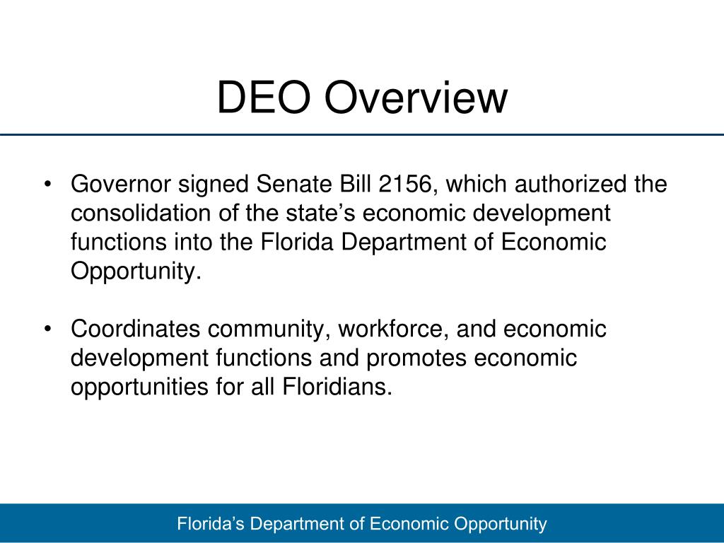 PPT - Department of Economic Opportunity (DEO) PowerPoint Presentation ...