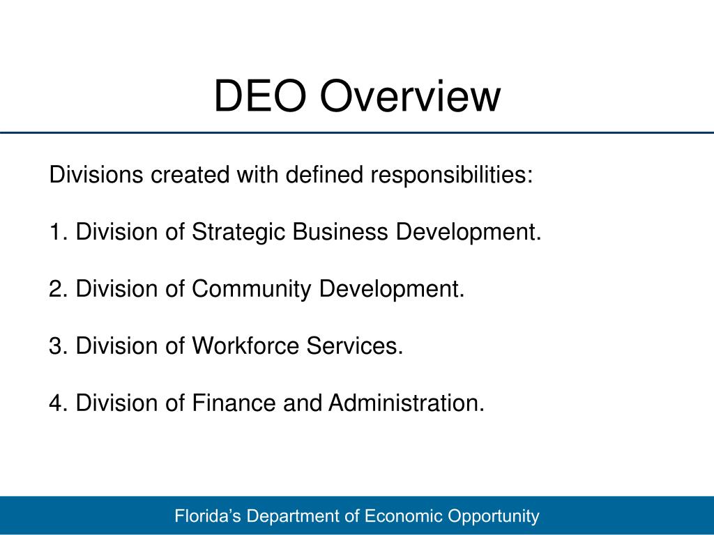 PPT - Department of Economic Opportunity (DEO) PowerPoint Presentation ...
