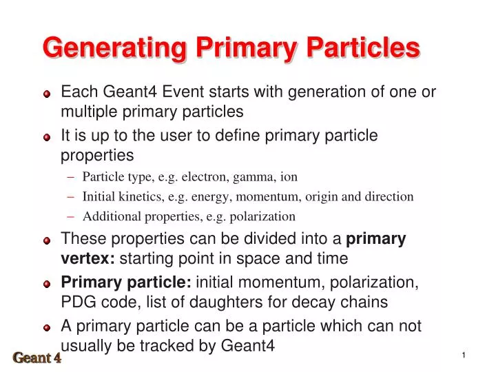 PPT - Generating Primary Particles PowerPoint Presentation, free ...