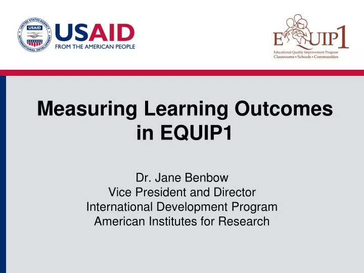 PPT - Measuring Learning Outcomes in EQUIP1 PowerPoint Presentation ...