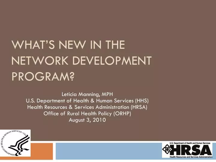 PPT - What’s New in the Network Development Program? PowerPoint ...