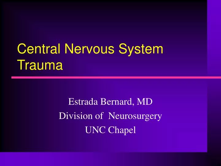 PPT - Central Nervous System Trauma PowerPoint Presentation, free ...