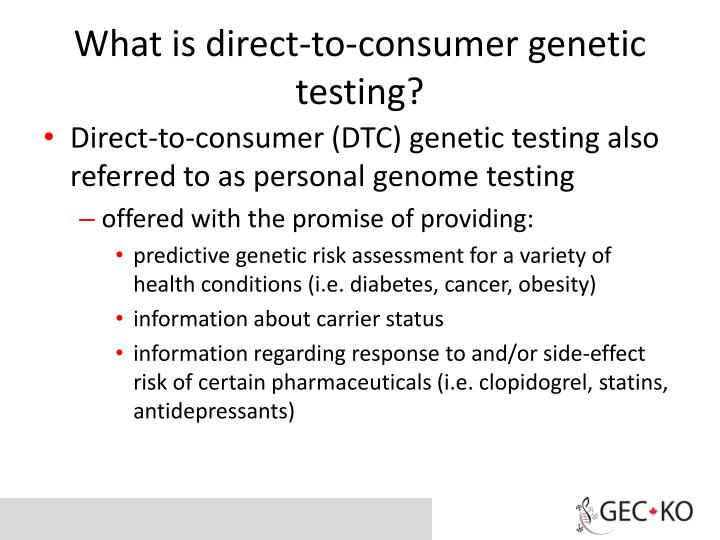 PPT - Direct-to-Consumer Genetic Testing PowerPoint Presentation - ID ...