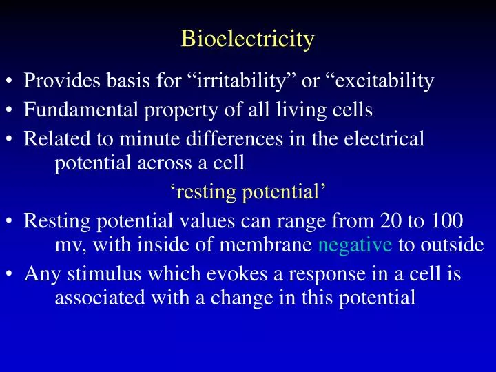 PPT - Bioelectricity PowerPoint Presentation, free download - ID:5738537
