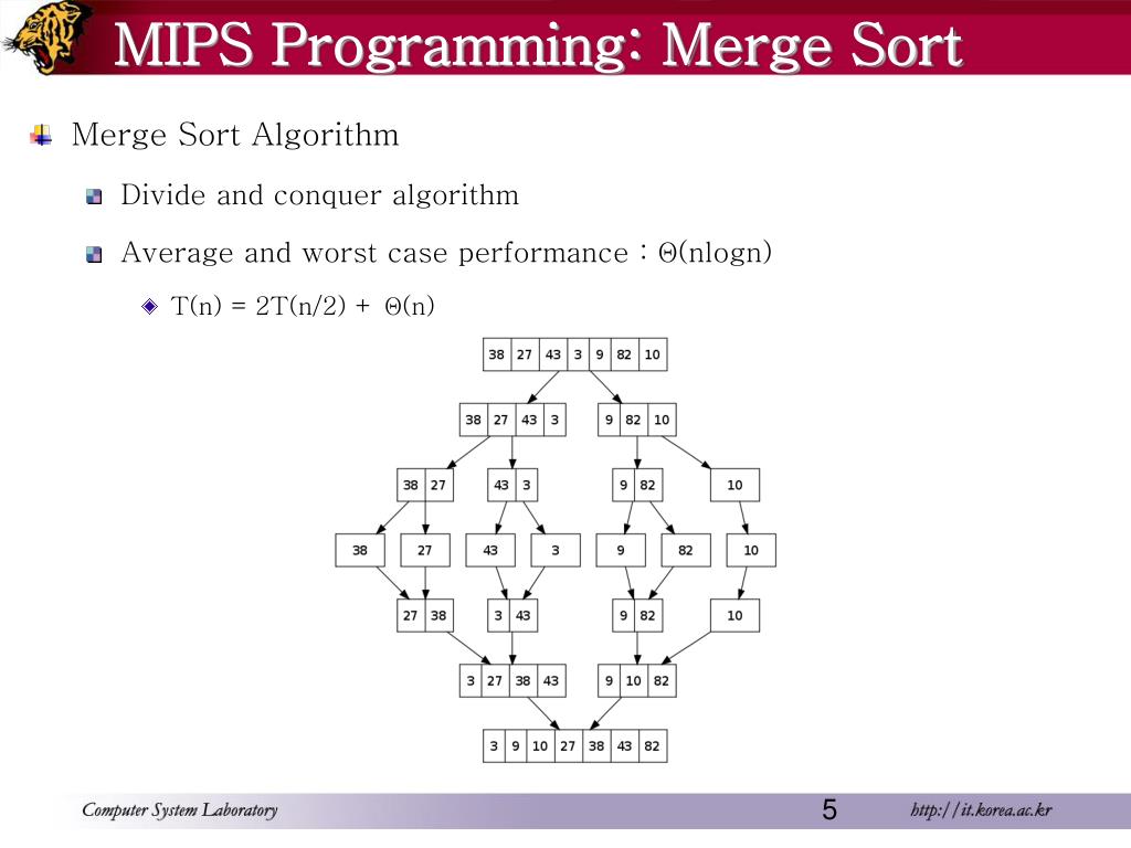 Ppt 2011 Computer Architecture Project 1 Mips Programming Merge Sort Powerpoint Presentation