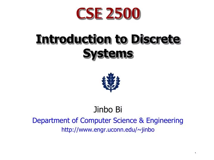 PPT - CSE 2500 Introduction to Discrete Systems PowerPoint Presentation - ID:5741789