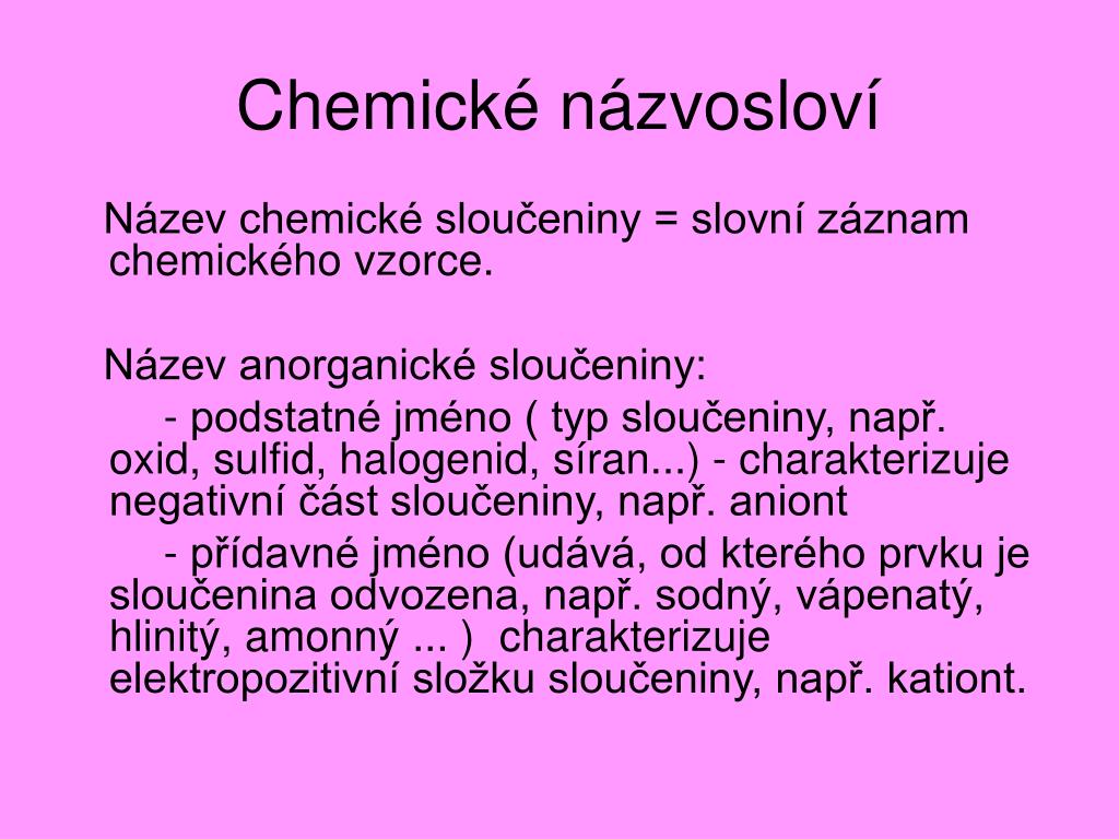 PPT - Názvosloví anorganických sloučenin PowerPoint Presentation, free ...
