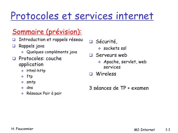PPT - Protocoles et services internet PowerPoint Presentation, free ...