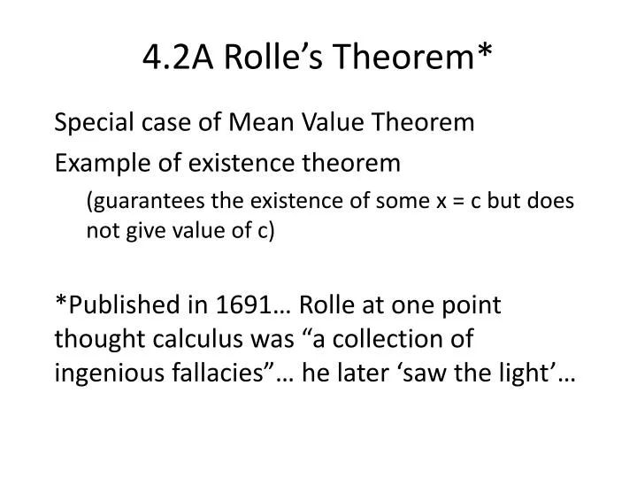 PPT - 4.2A Rolle’s Theorem* PowerPoint Presentation, free download - ID ...