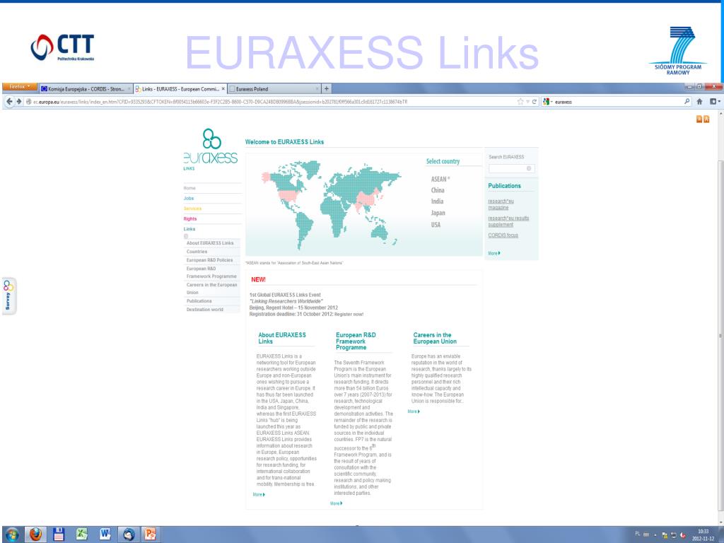 PPT - Euraxess – Europejski portal dla mobilnych naukowców PowerPoint ...