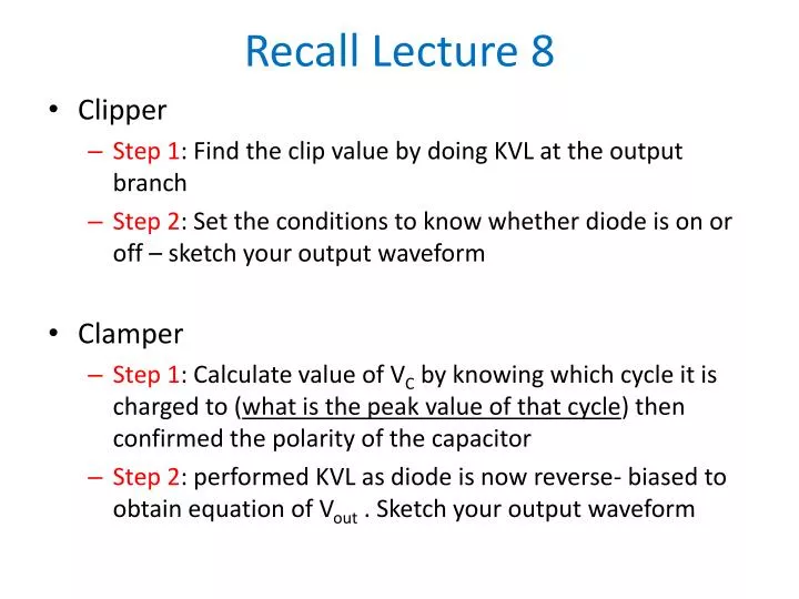 PPT - Recall Lecture 8 PowerPoint Presentation, free download - ID:5747904