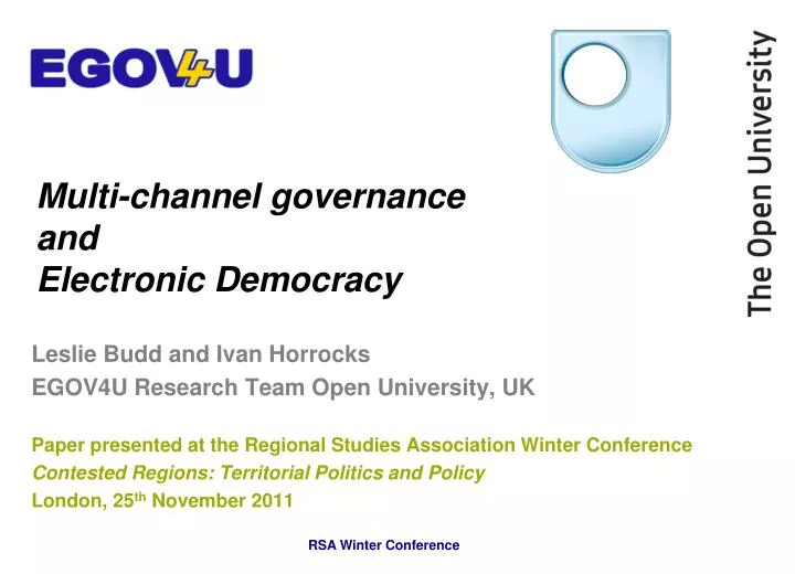 PPT - Multi-channel governance and Electronic Democracy PowerPoint ...