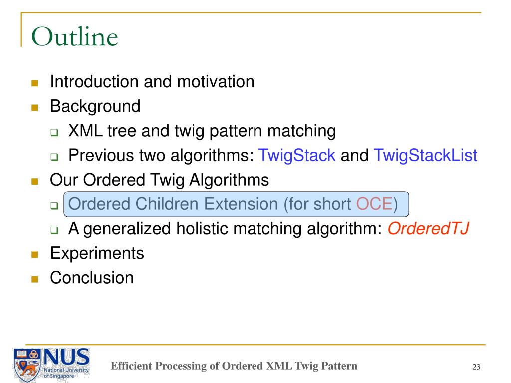 Ppt Efficient Processing Of Ordered Xml Twig Pattern Powerpoint Presentation Id5748828